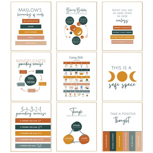 BUNDLE OF 10 Mental Health Posters: School Counselor Office - Etsy
