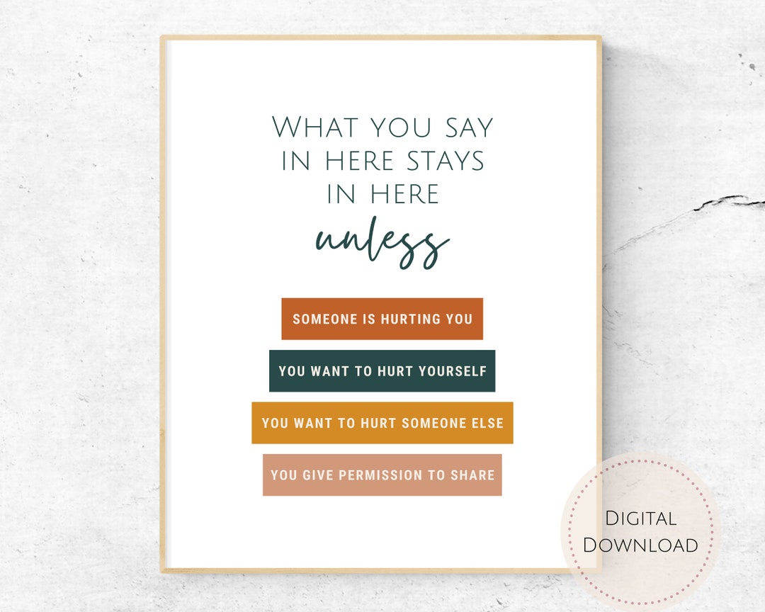 Mandated Reporting Colorful Print - Counseling Printable - School ...