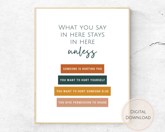 Mandated Reporting Colorful Print Counseling Printable | Etsy