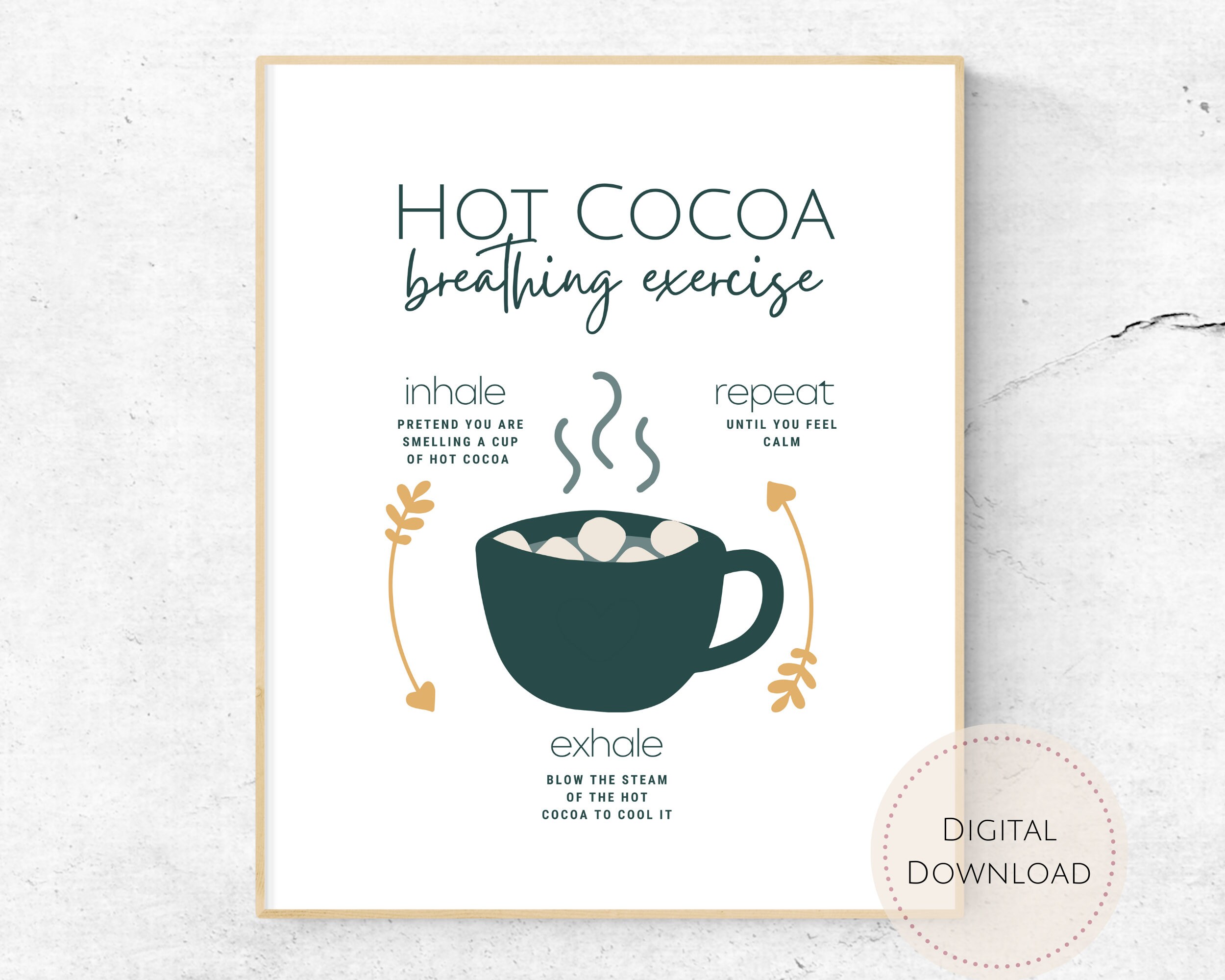 Mindfulness Breathing Exercise Print Hot Cocoa Breathing - Etsy