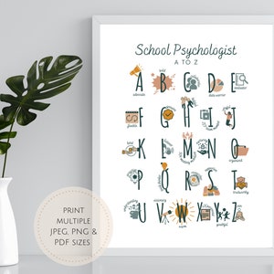 School Psychologist Alphabet Print - School Psychologist Sign - School ...