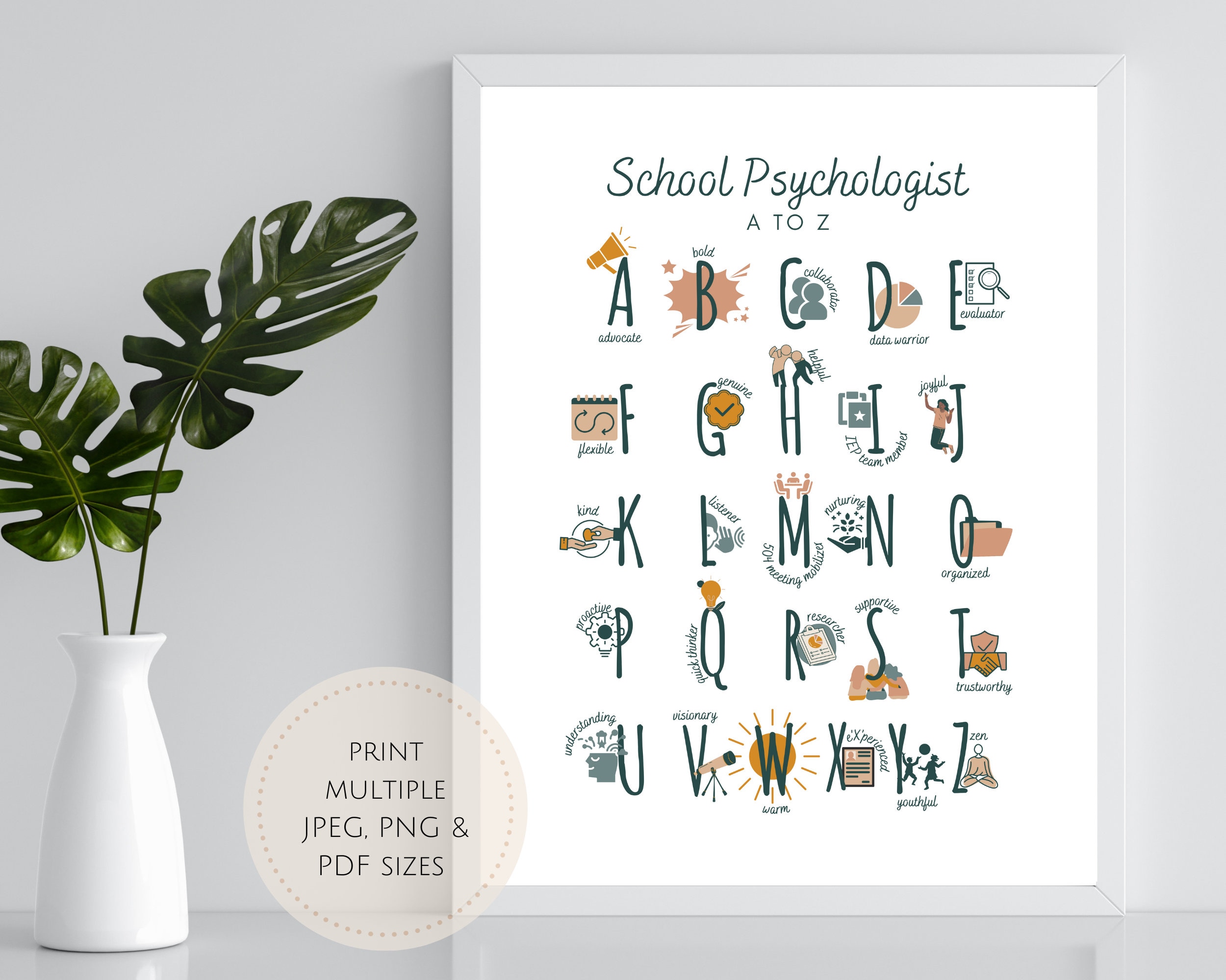 School Psychologist Alphabet Print School Psychologist Sign - Etsy