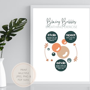 Mindfulness Breathing Exercise Print - Blowing Bubbles Breathing - Self ...