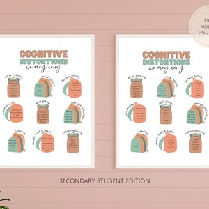 Cognitive Distortion Printable Poster - School Counselor Office Decor ...