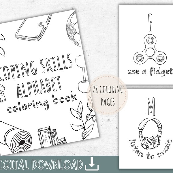 Coping Skills Coloring Pages - Etsy