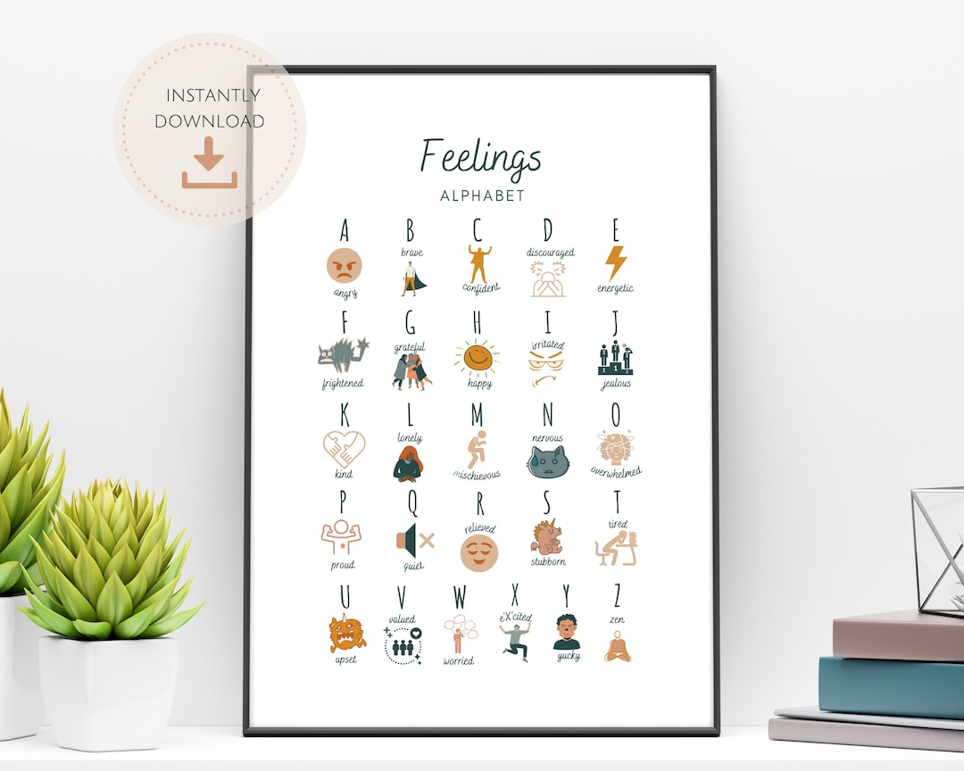 Feelings Alphabet Print - Identify Emotions Printable - SEL ...