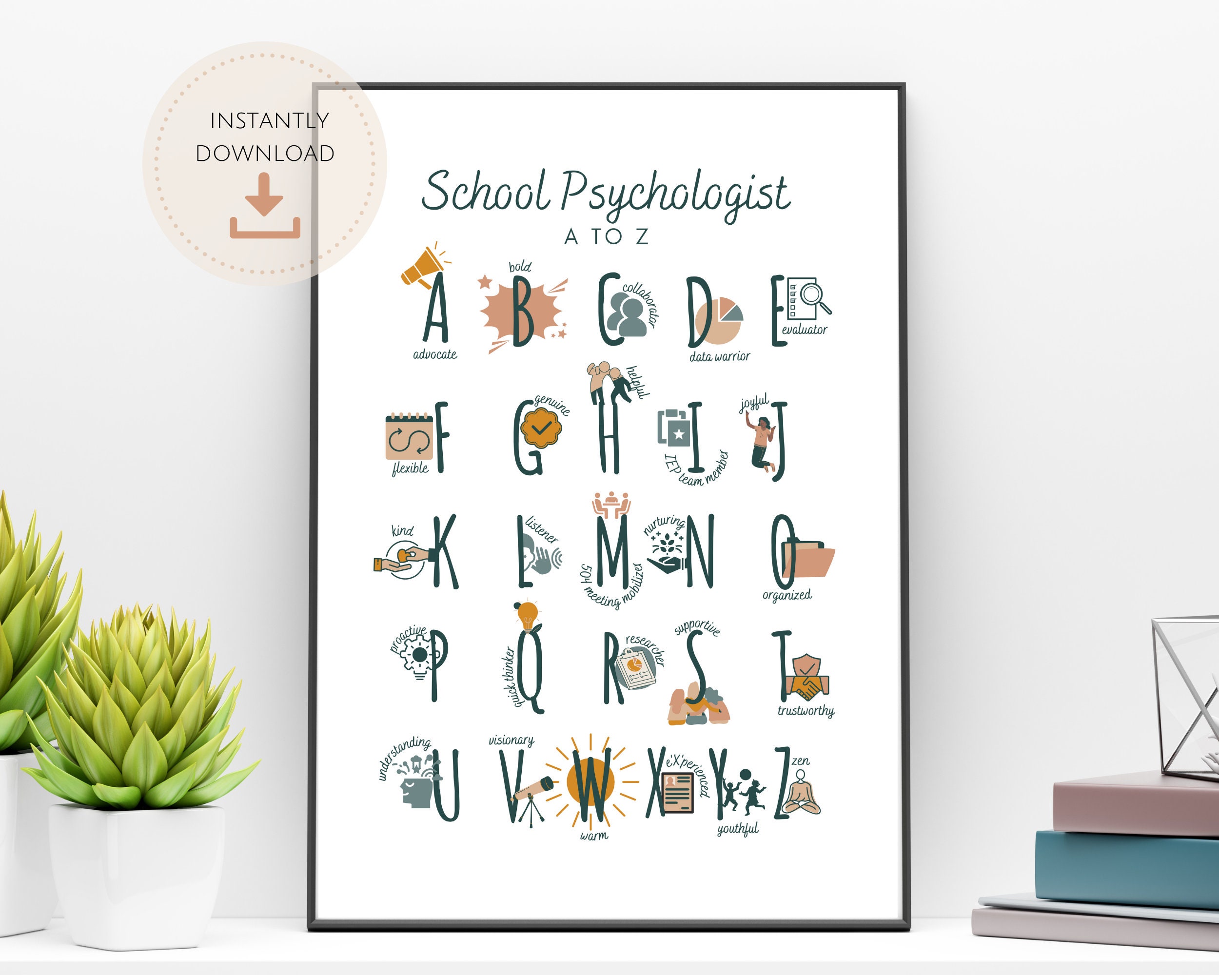 School Psychologist Alphabet Print School Psychologist Sign - Etsy
