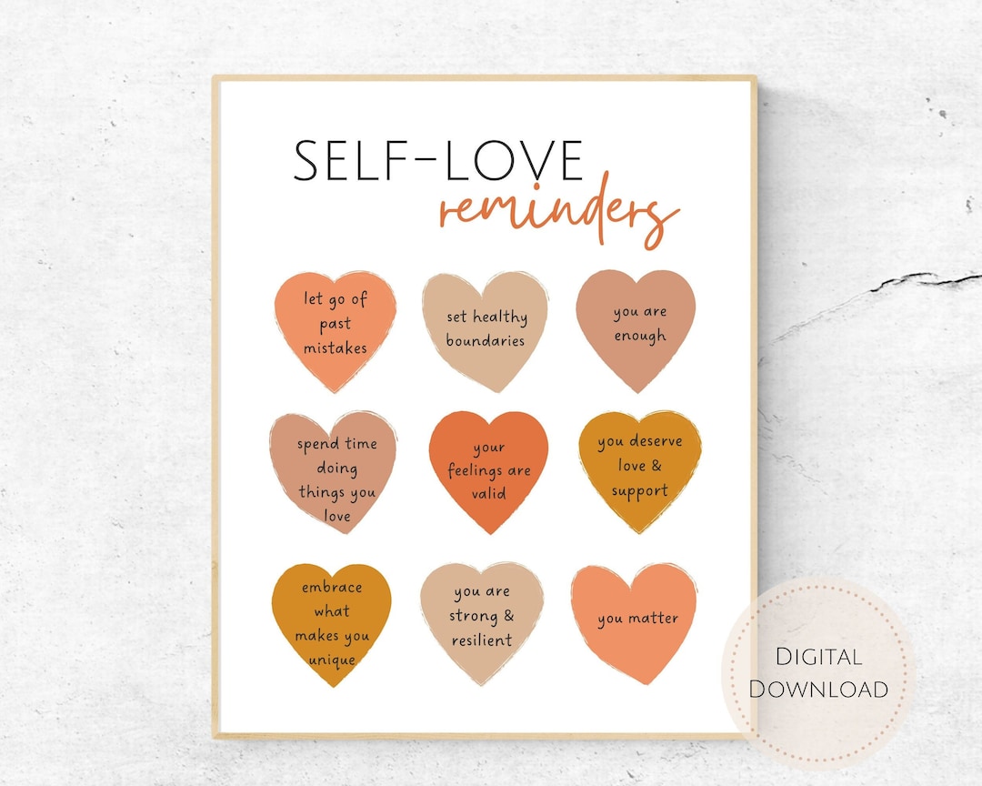Self Love Reminders Poster - Self Love Printable - Mindfulness - School ...