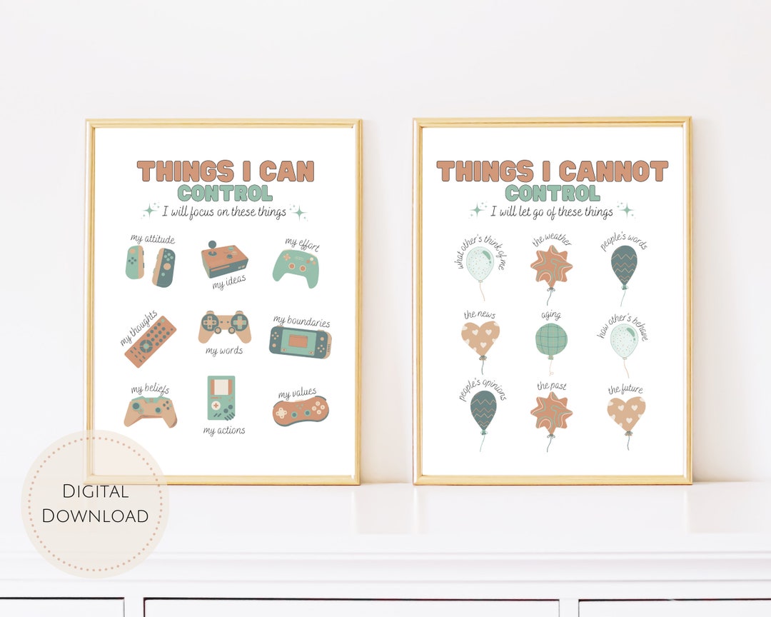 Things I Can & Cannot Control Poster - Self Care Printable ...