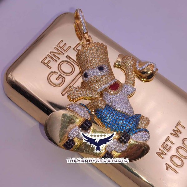Gold Bart Simpson Pendant - Etsy