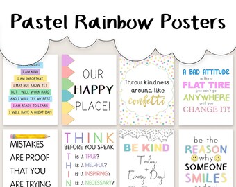 Classroom Poster Pack Ocean Rainbow Classroom Decor | Etsy