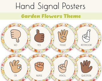Multicultural Hand Signal Posters | Garden Flowers | Classroom ...