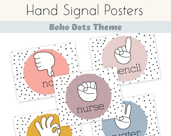 EDITABLE Hand Signals Display Bulletin Board Posters - Etsy