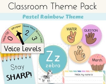 Classroom Decor Bundle Pastel - Etsy