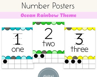 Classroom Poster Pack | Ocean Rainbow | Classroom Decor - Etsy