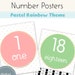 Number Posters | Pastel Rainbow | Classroom Decor - Etsy