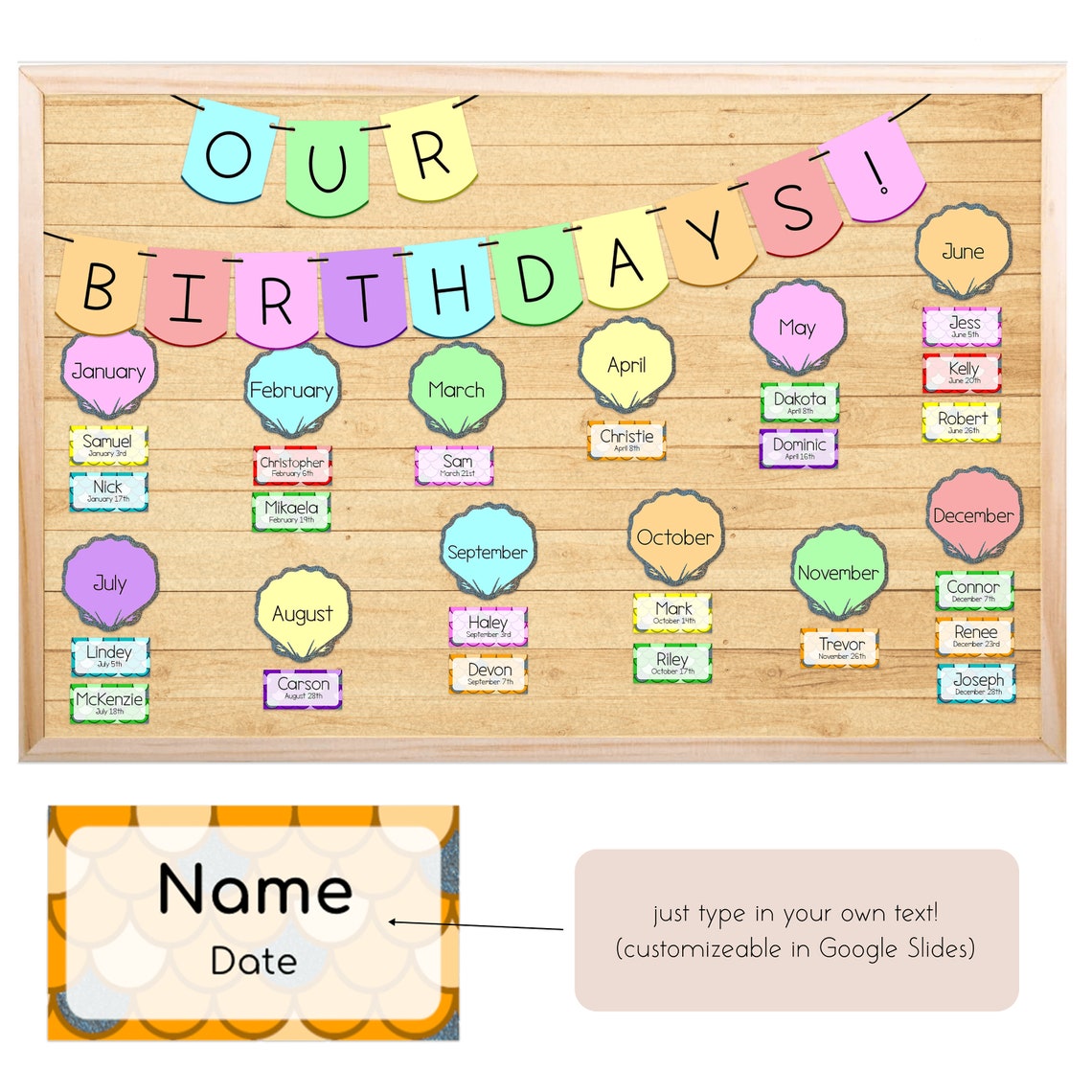 Birthday Bulletin Board | Ocean Rainbow | Classroom Decor - Etsy