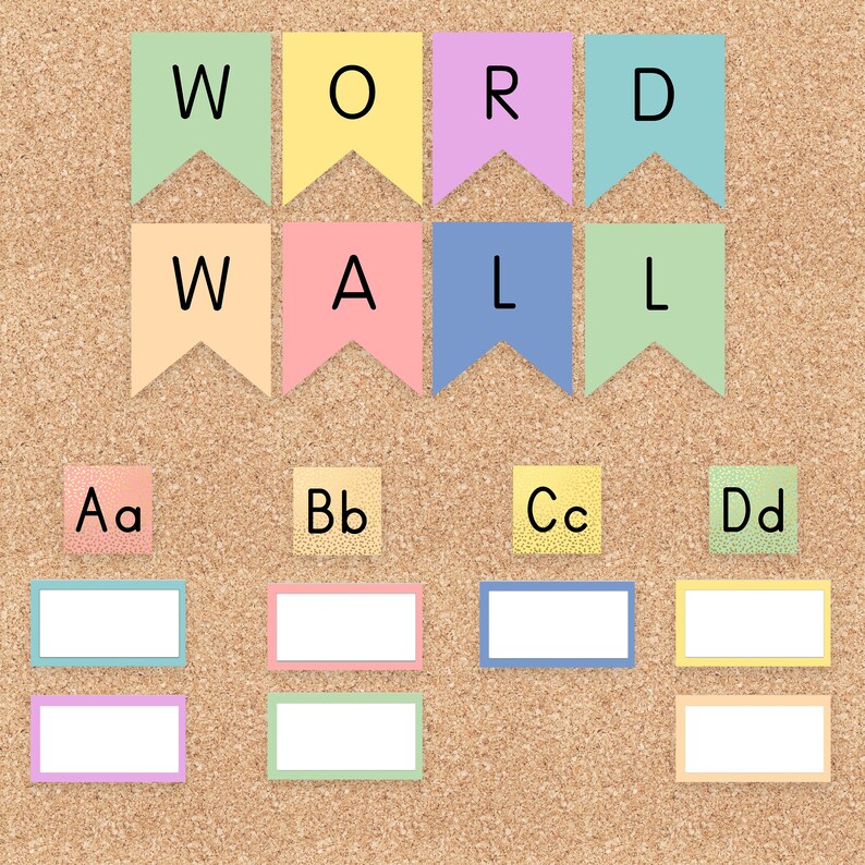 Pastel Rainbow Word Wall | Editable | Classroom Decor - Etsy
