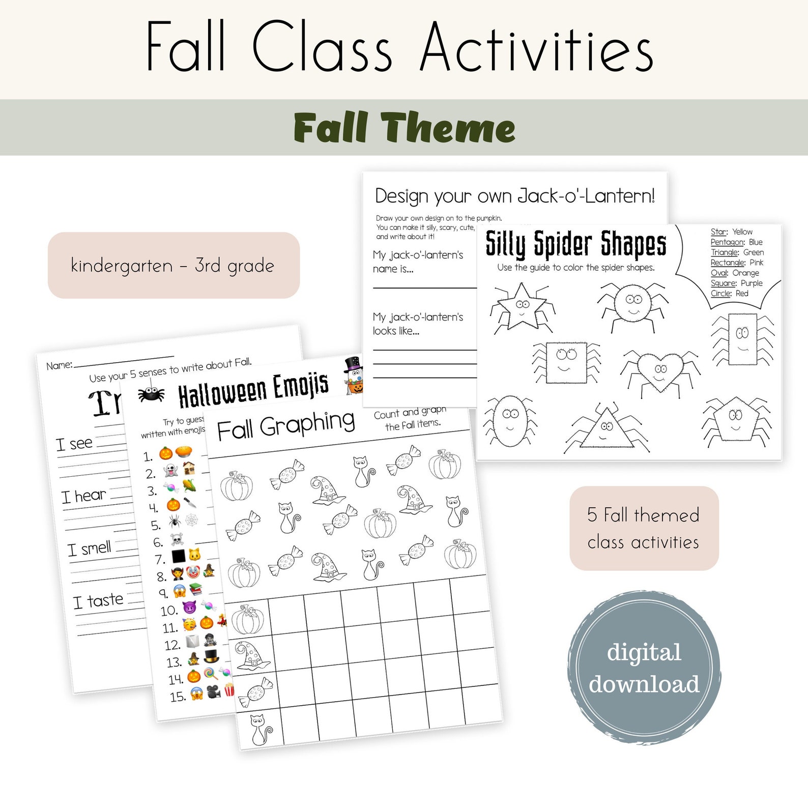 Fall Classroom Activity Halloween Activities - Etsy