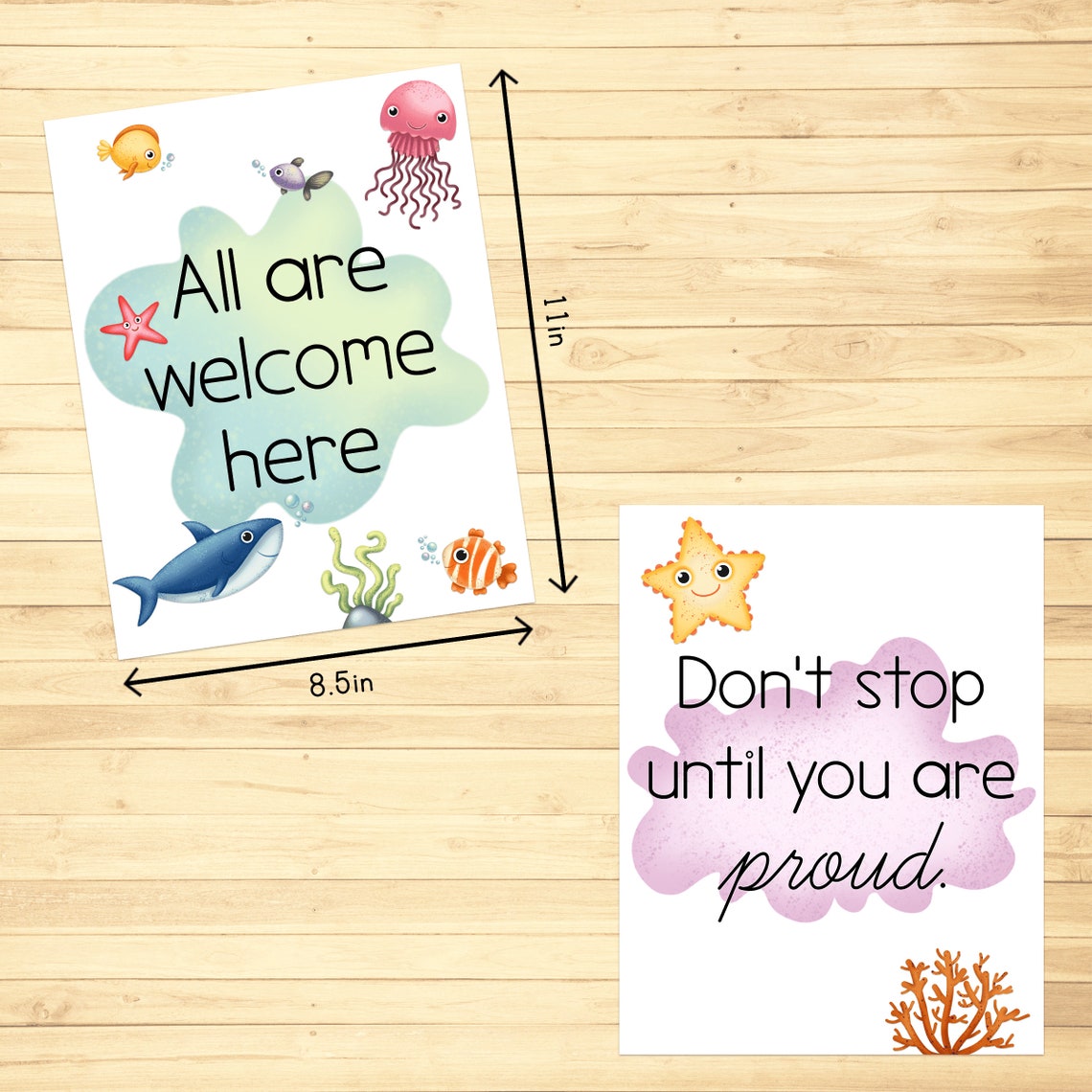 Classroom Poster Pack Ocean Rainbow Classroom Decor | Etsy