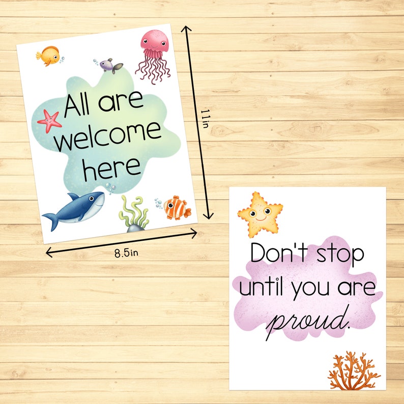 Classroom Poster Pack Ocean Rainbow Classroom Decor | Etsy