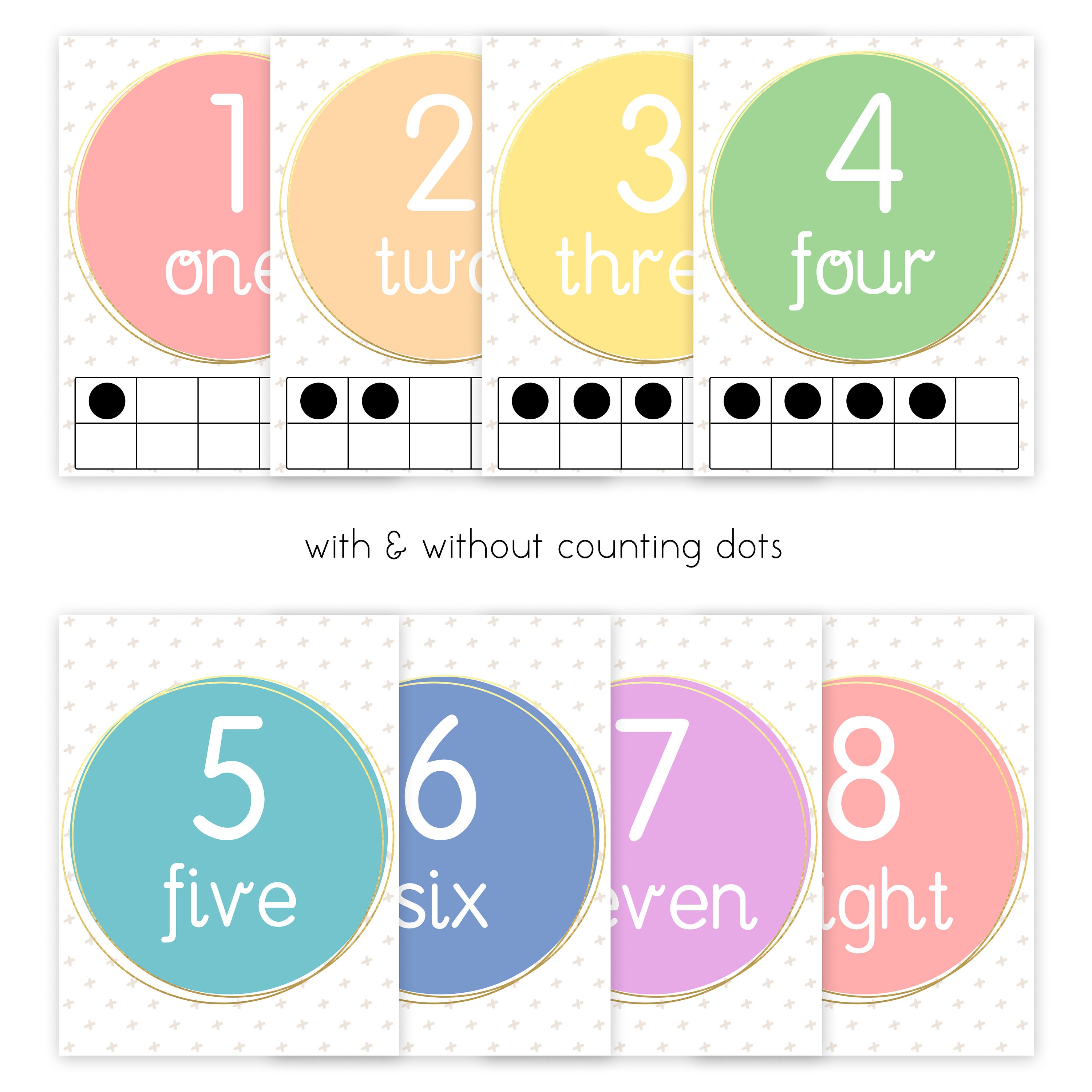 Number Posters | Pastel Rainbow | Classroom Decor - Etsy UK