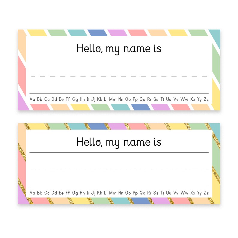 Name Tags | Pastel Rainbow | Classroom Management - Etsy