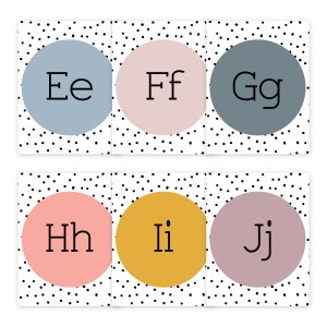 Classroom Alphabet Posters | Boho Dots | Classroom Decor - Etsy