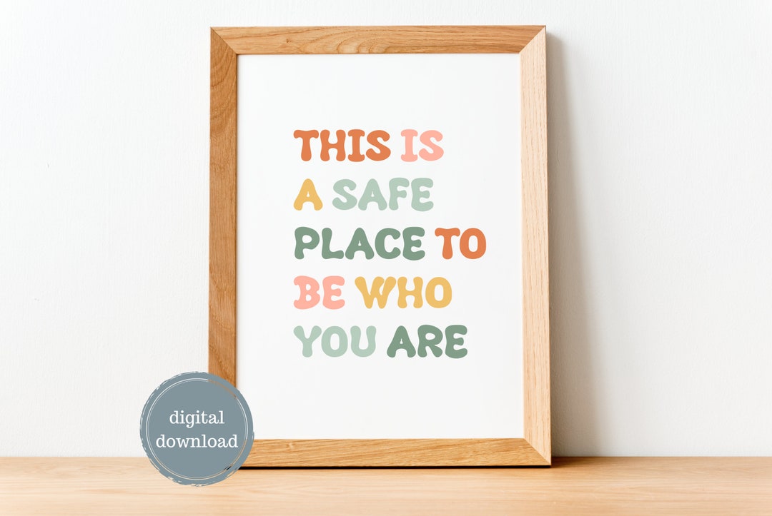 This is a Safe Place Digital Print | Classroom Poster | Classroom Decor ...
