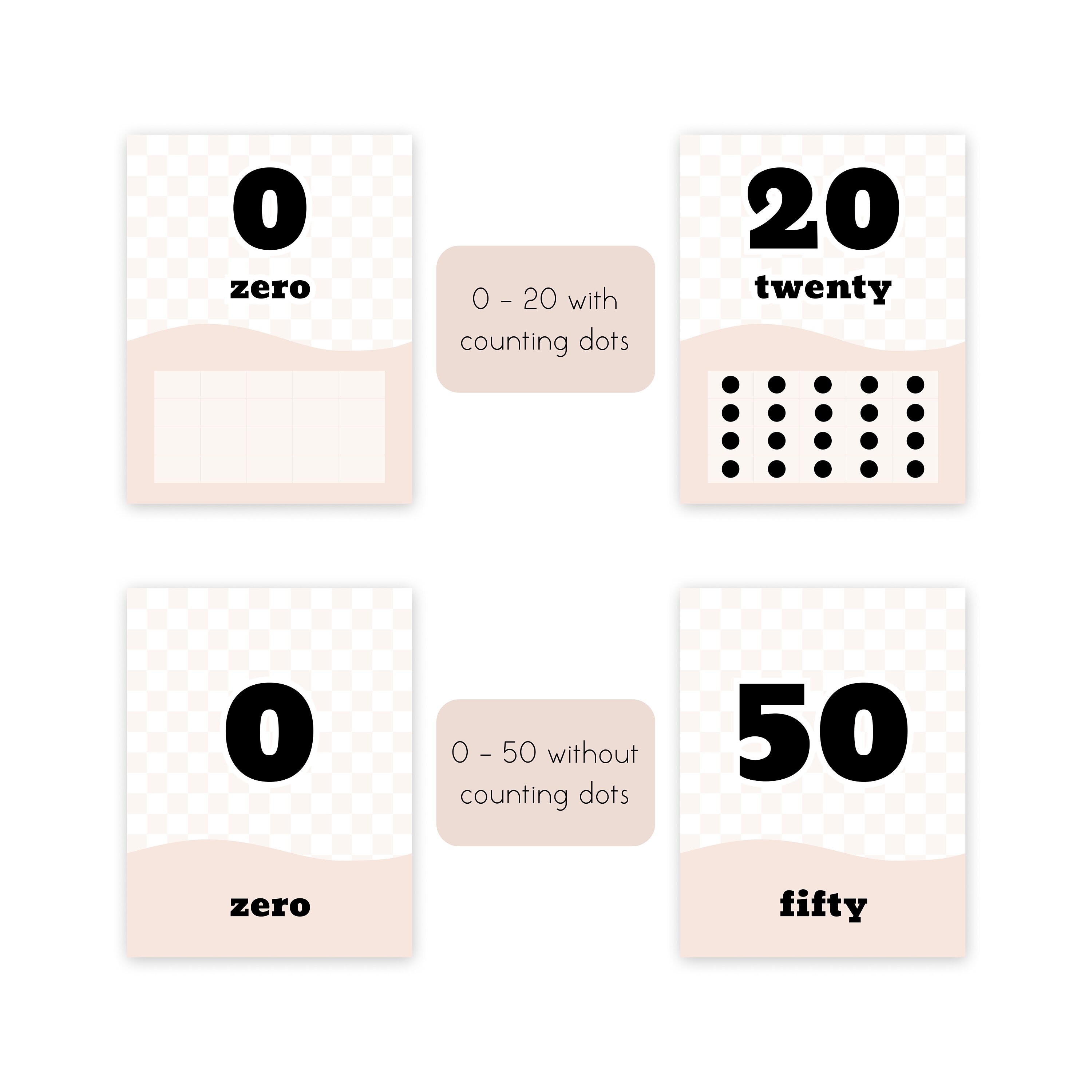 Number Posters | Neutral Checkered Theme | Classroom Decor - Etsy