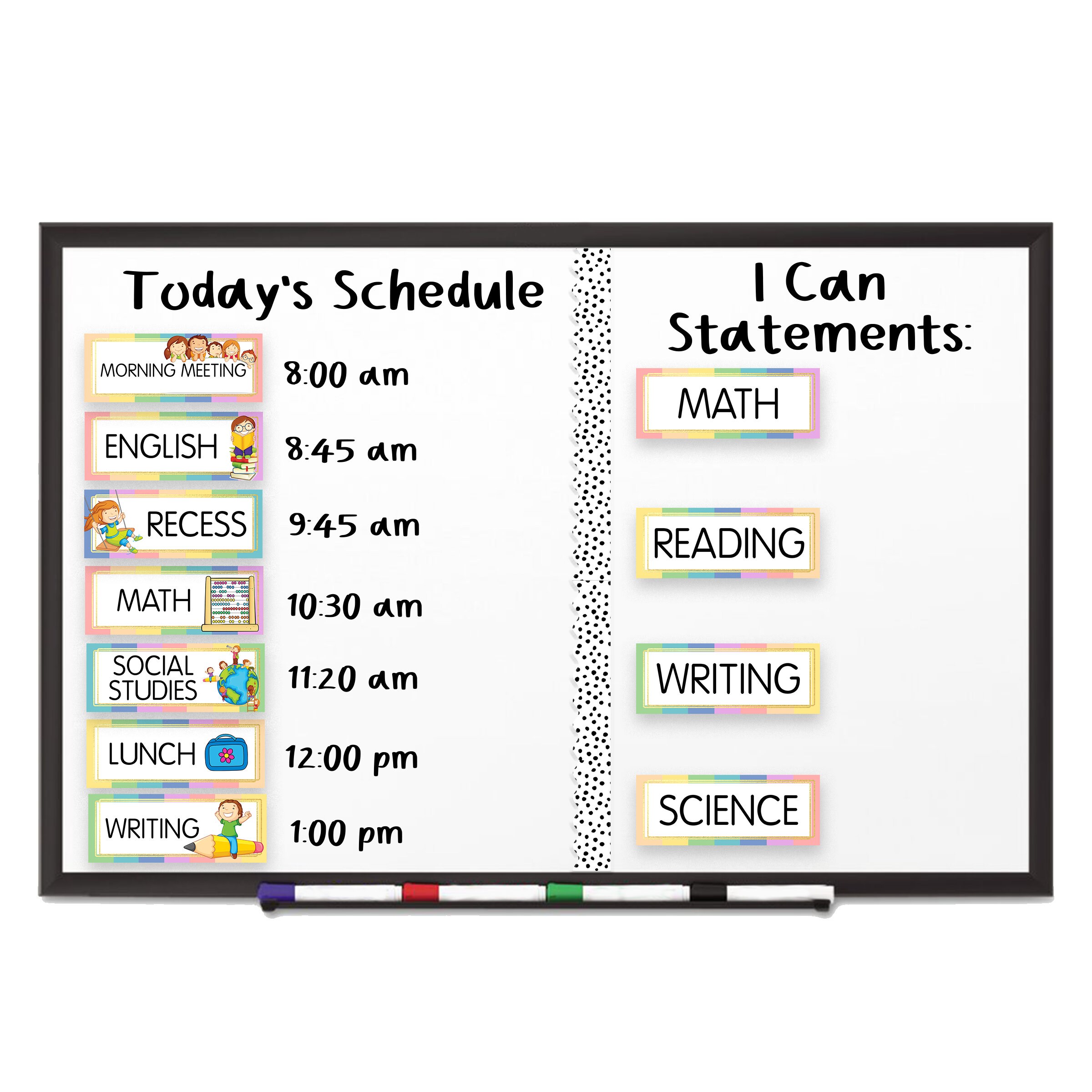I Can Statements & Schedule Cards | Pastel Rainbow | Classroom ...