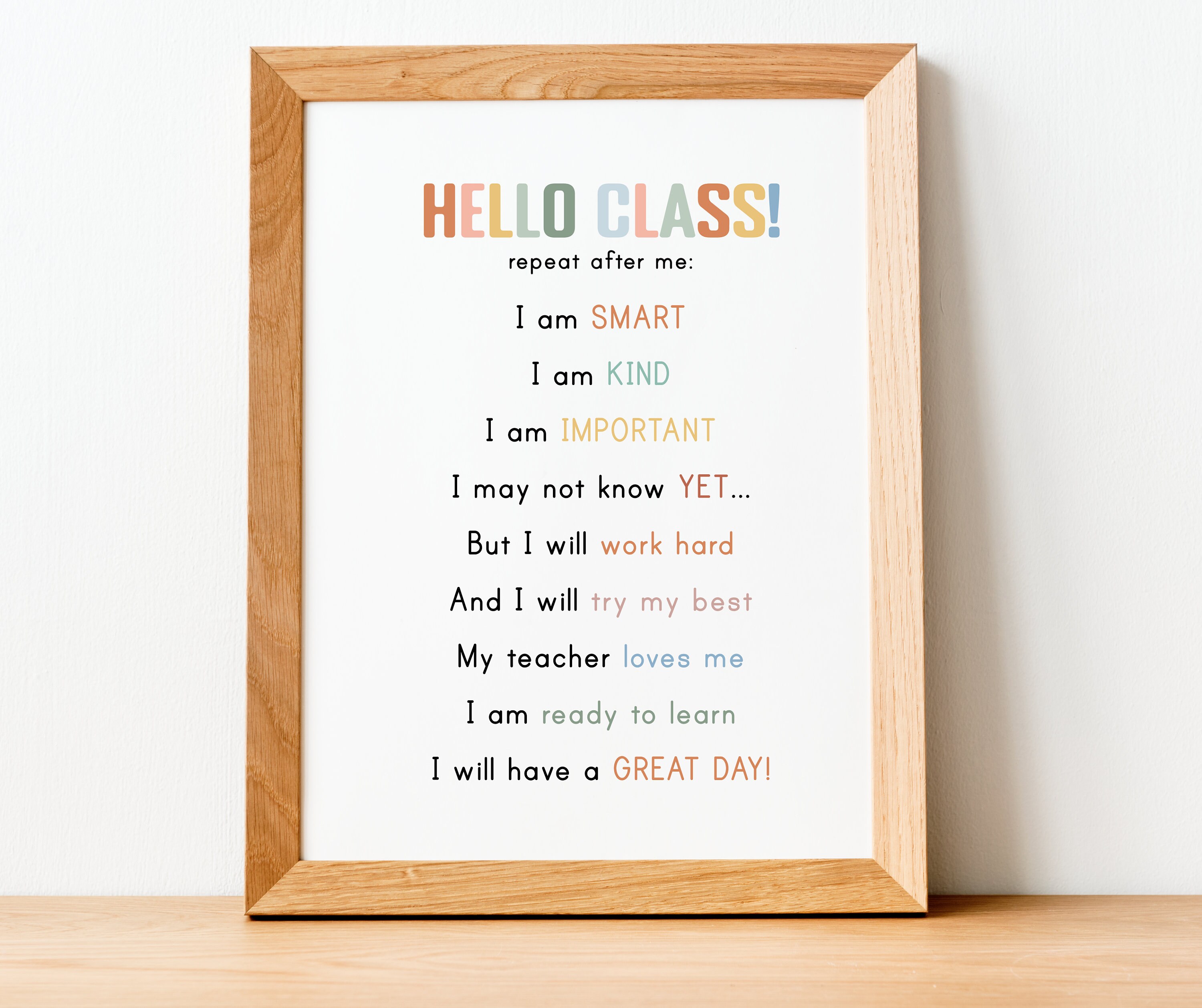 Class Affirmation | Classroom Poster | Classroom Decor | Morning ...