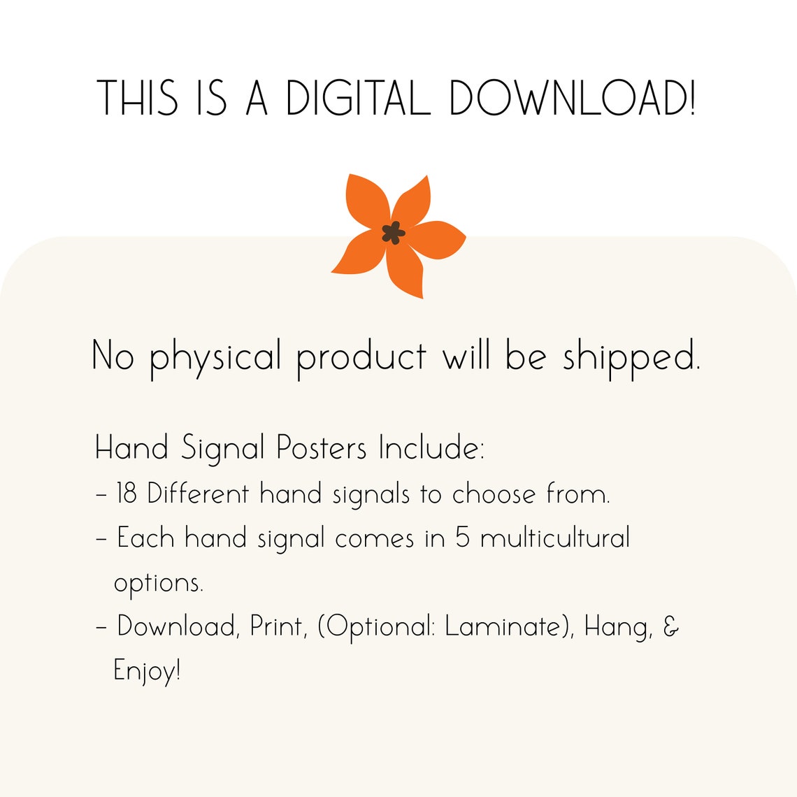 Multicultural Hand Signal Posters Garden Flowers Classroom - Etsy