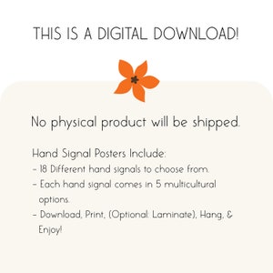 Multicultural Hand Signal Posters Garden Flowers Classroom - Etsy