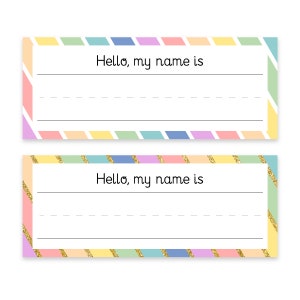 Name Tags | Pastel Rainbow | Classroom Management - Etsy