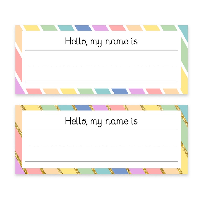 Name Tags | Pastel Rainbow | Classroom Management - Etsy