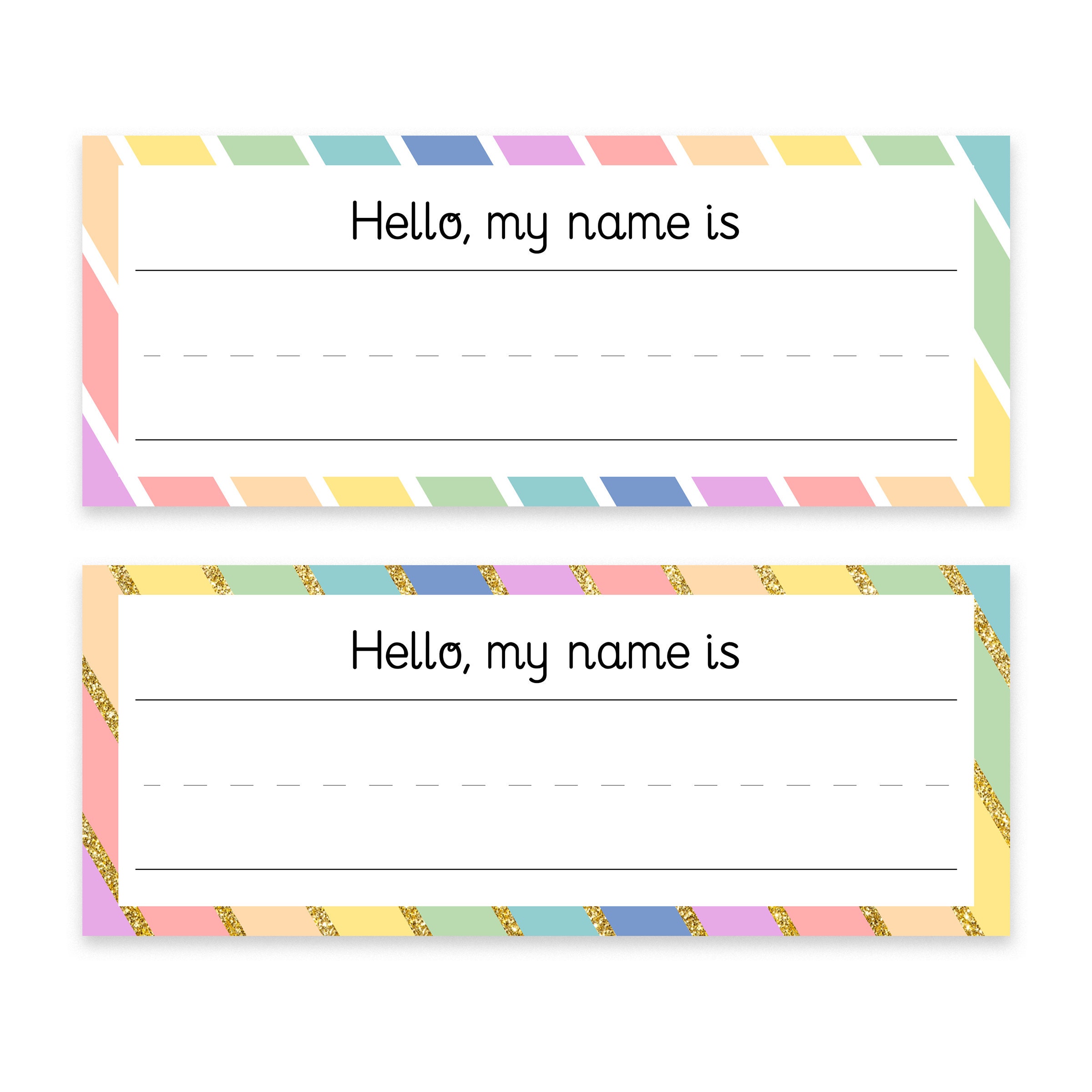 Name Tags | Pastel Rainbow | Classroom Management - Etsy
