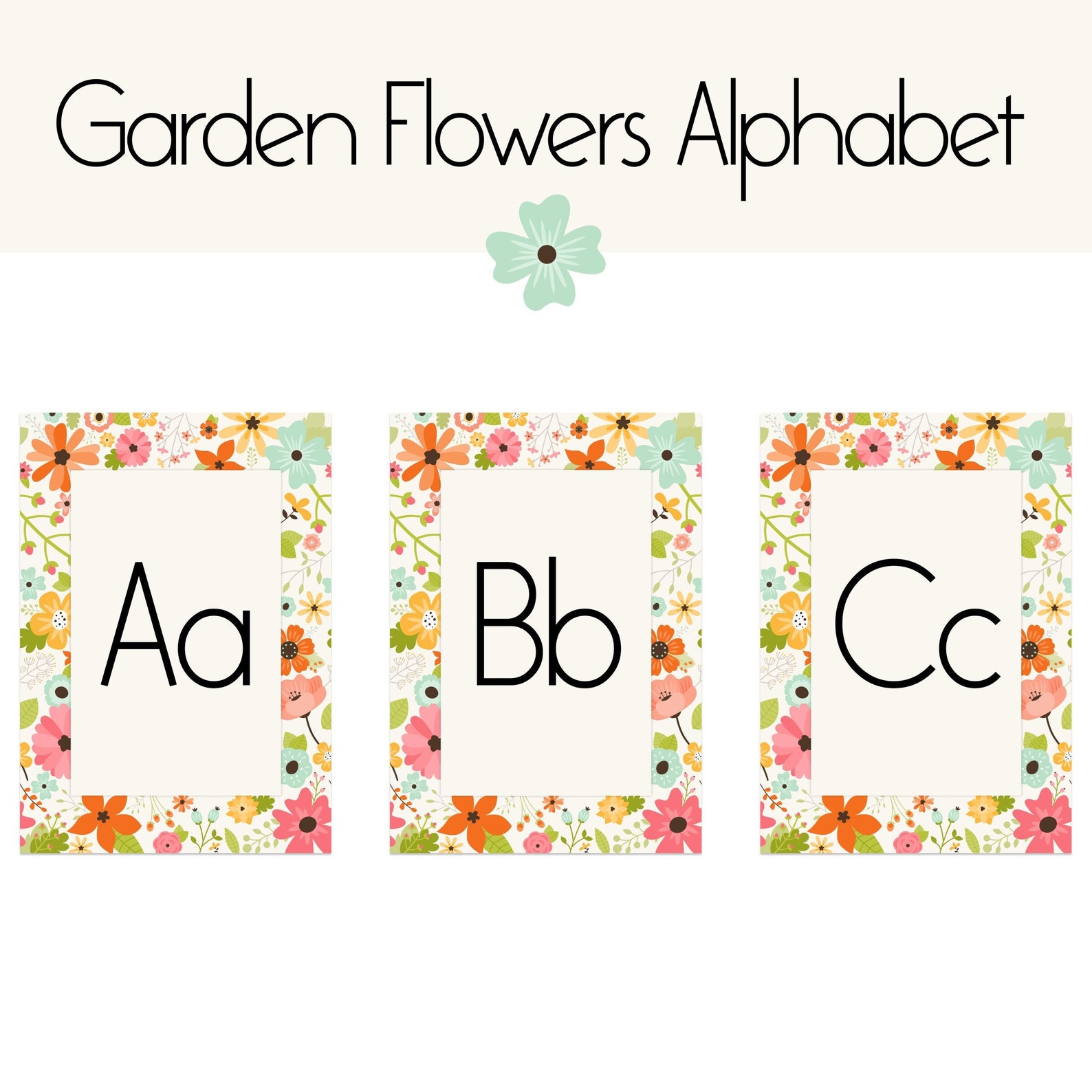 Classroom Alphabet Posters Garden Flowers Classroom Decor - Etsy