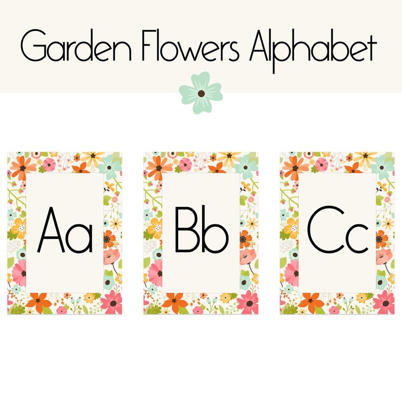 Classroom Alphabet Posters Garden Flowers Classroom Decor - Etsy