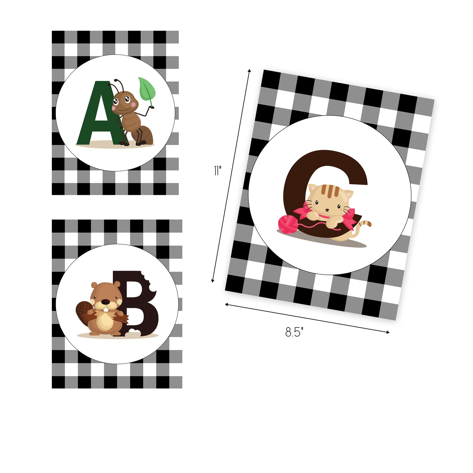 Classroom Alphabet Posters | Buffalo Plaid | Classroom Decor - Etsy