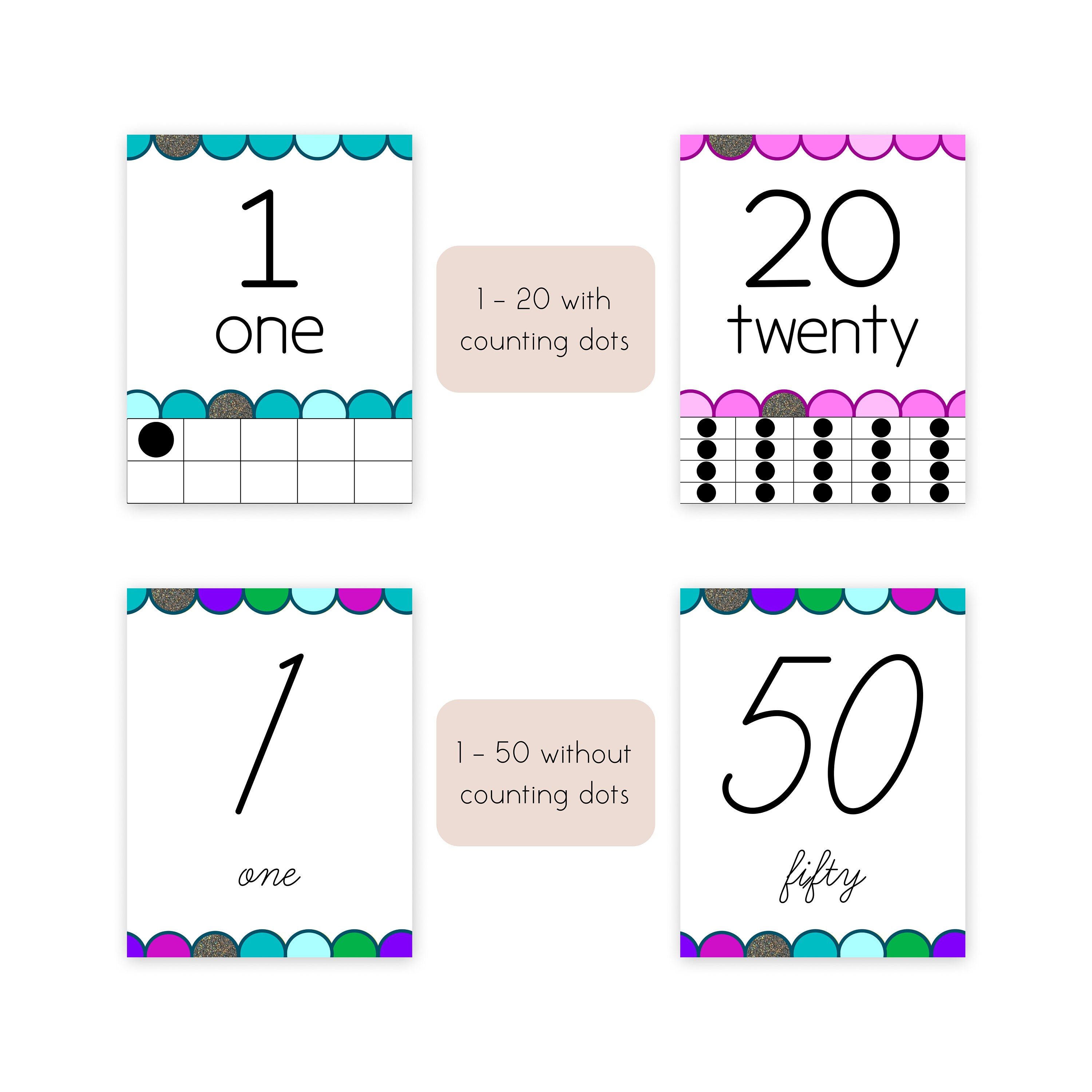 Number Posters | Ocean Rainbow | Classroom Decor - Etsy