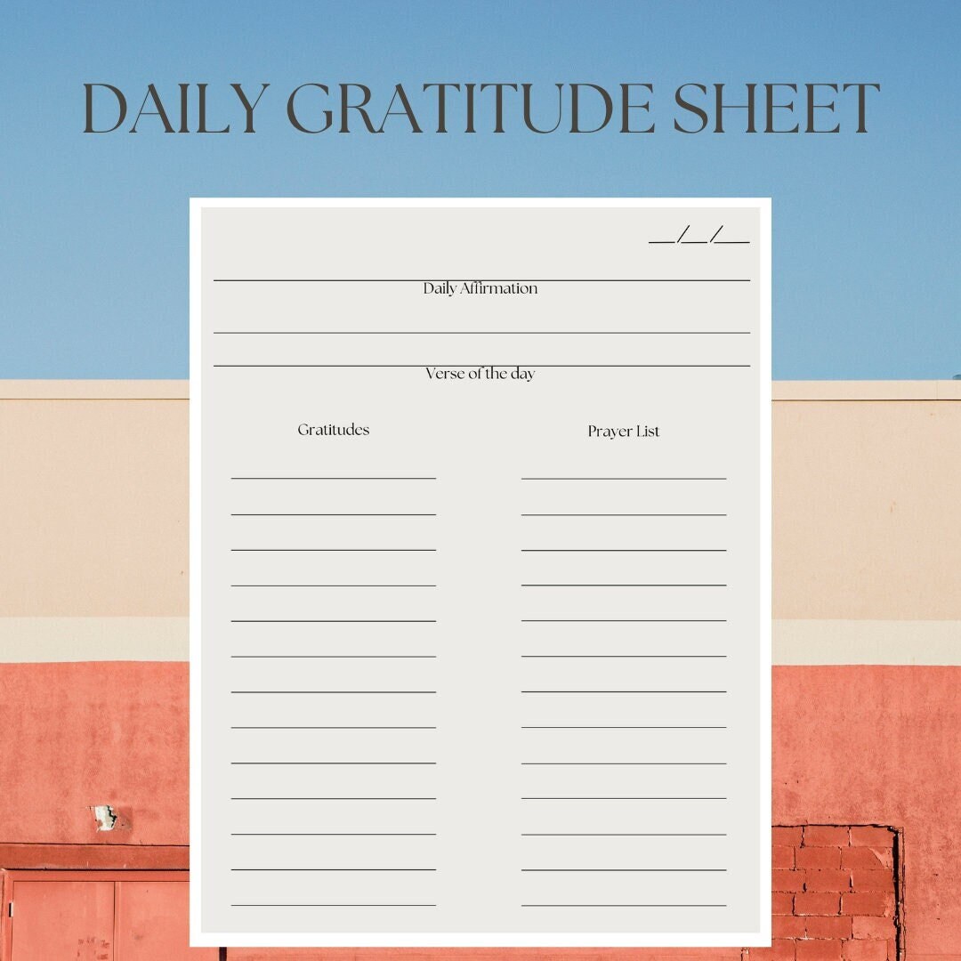 Daily Gratitude Printable Affirmation and Gratitude Journal Printable ...