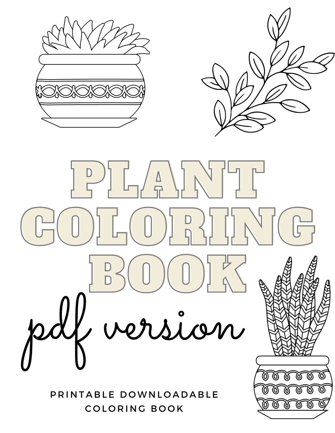 Plant Coloring Book - Etsy