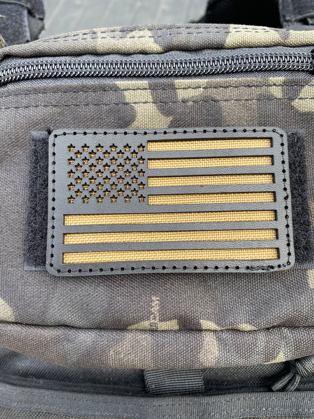 American Flag Leather Velcro Patch, Tan Cordura Backing - Etsy