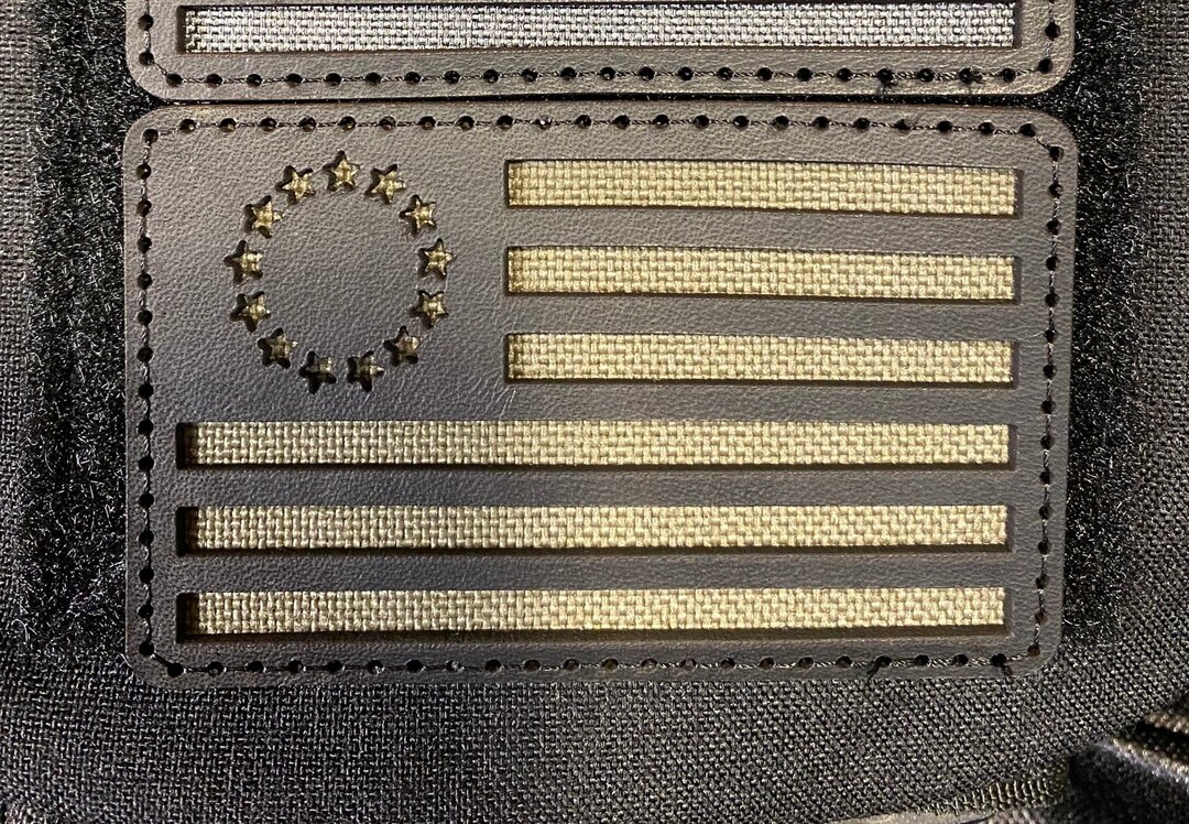 Betsy Ross Flag Leather Velcro Patch, Ranger Green Cordura Backing - Etsy