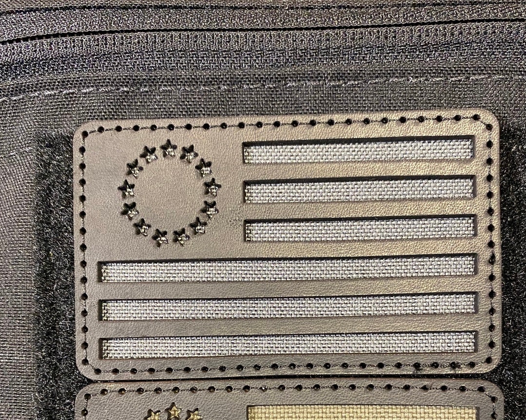 Betsy Ross Flag Leather Velcro Patch, Medium Grey Cordura Backing - Etsy