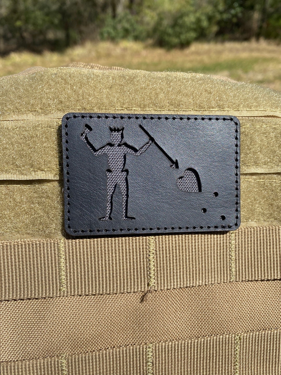 Blackbeard Flag Black Leather Patch, Medium Grey Backing, Hook and Loop 2”x3” - Etsy