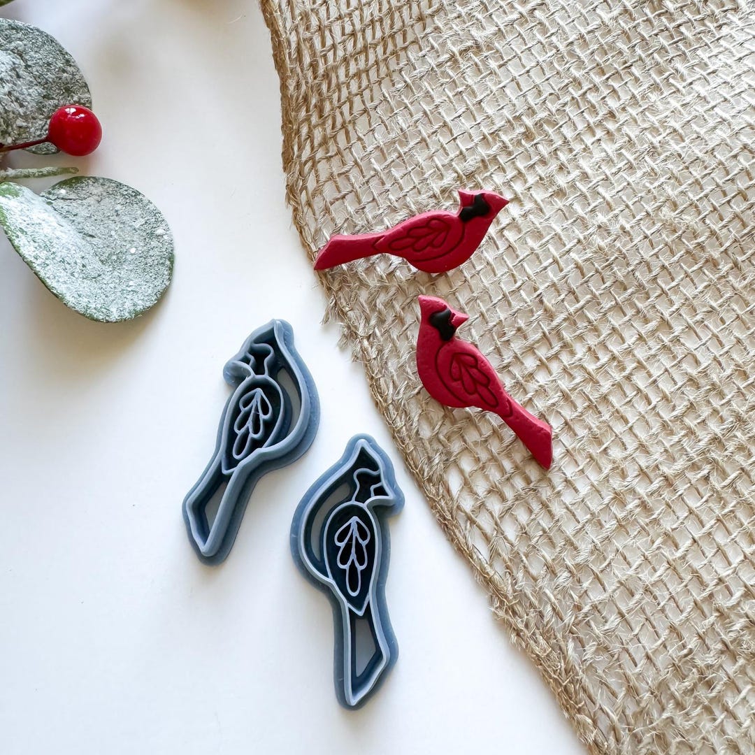 Cardinal Bird Polymer Clay Cutter: Christmas Earring Making (1.5inch ...