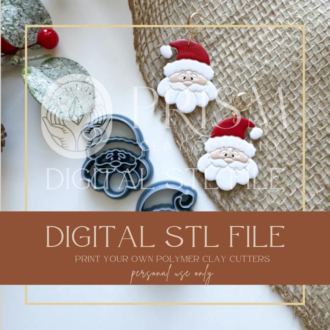 Santa Claus STL File: 3D Print Polymer Clay Cutter (digital Download, 1 ...