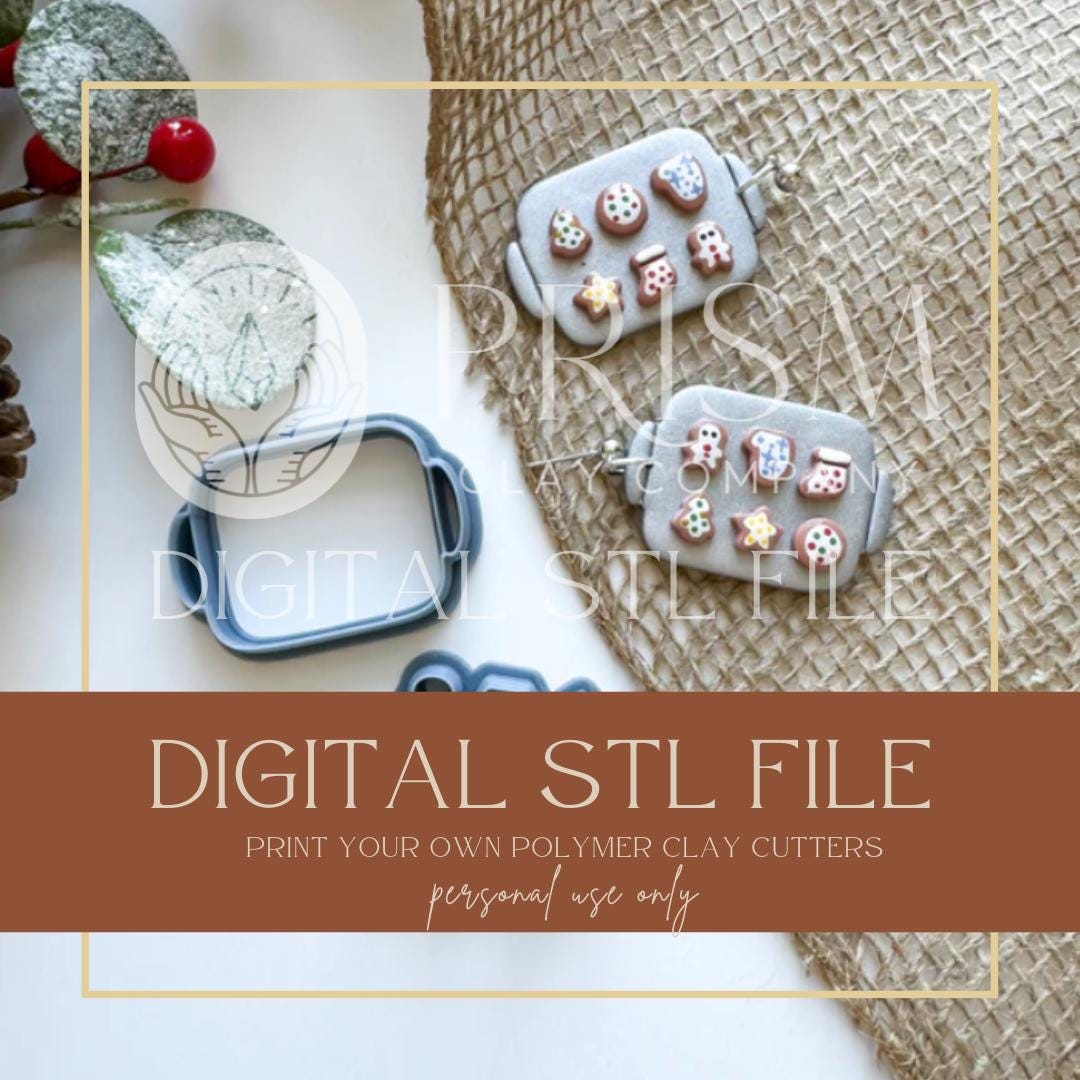 Christmas Cookie Sheet Cutter STL File: 3D Print Polymer Clay Tool ...